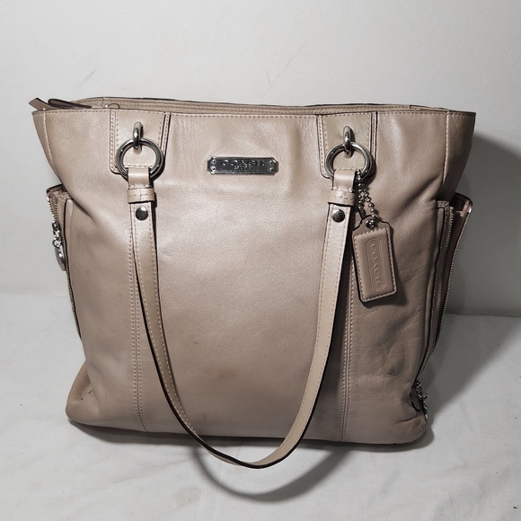 Coach | Bags | Coach Beige Handbag Shoulder Bag | Poshmark